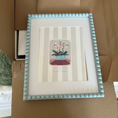 Glossy Beaded Bobbin Picture Frame Lacquered Bobbin Frame Painted ...