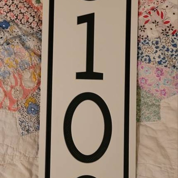 House Number Sign With Border: Vertical Outdoor Plaque - Etsy