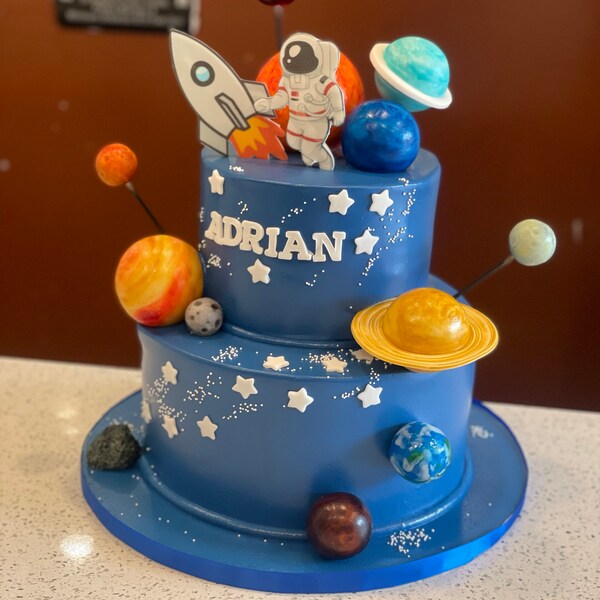 Fondant 3D Planet Cake Toppers-rice Krispy Treat Planets-planet ...