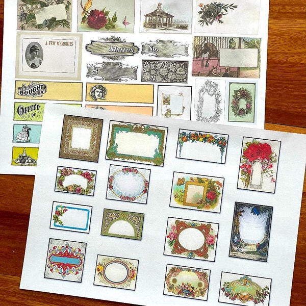 Editable Vintage Labels: Printable Scrapbook Ephemera (JPG & PDF) - Etsy