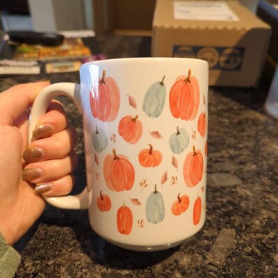 Pumpkin Fall Coffee Mug Autumn Decor Cute Coffee Mug Farm House Decor ...