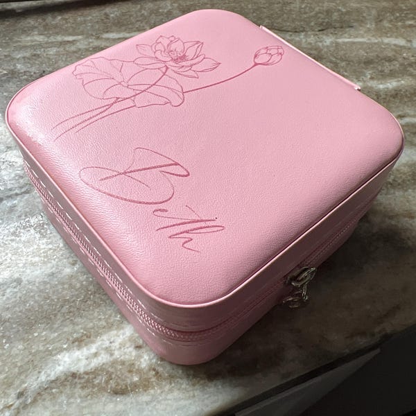 Personalized Travel Jewelry Box, Small Square Earring Organizer ...