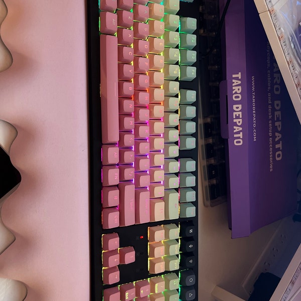 Gradient Pastel Keycap Set, OEM Profile, Shine-through, PBT, Cherry MX ...