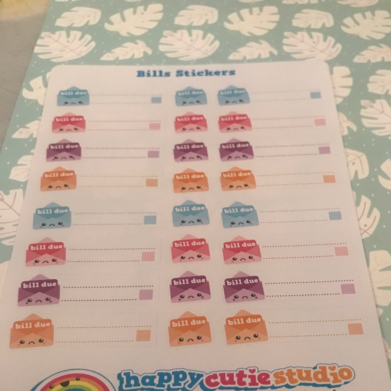16 Cute Bill Due/pay Bill/ Bill Reminder Planner Stickers | Etsy