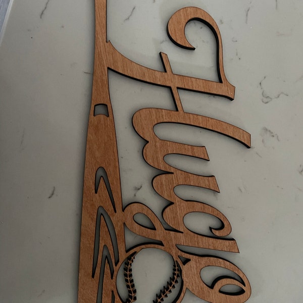 Baseball Bat Name Sign, Nursery Decor, Personalized Wood Sign ...