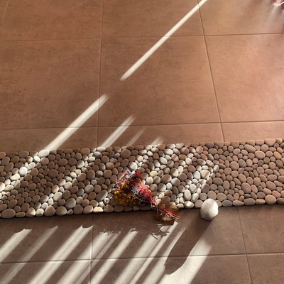 Beach Stone Mat, Grounding, Foot Massage, Spa Massage, Stone Rug Pebble ...