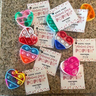 Hope Your Valentine's Day is Poppin',class Valentine Tags,pop It Toy ...