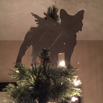 French Bulldog Star Dog Tree Topper, Holiday Decoration, Aluminum ...