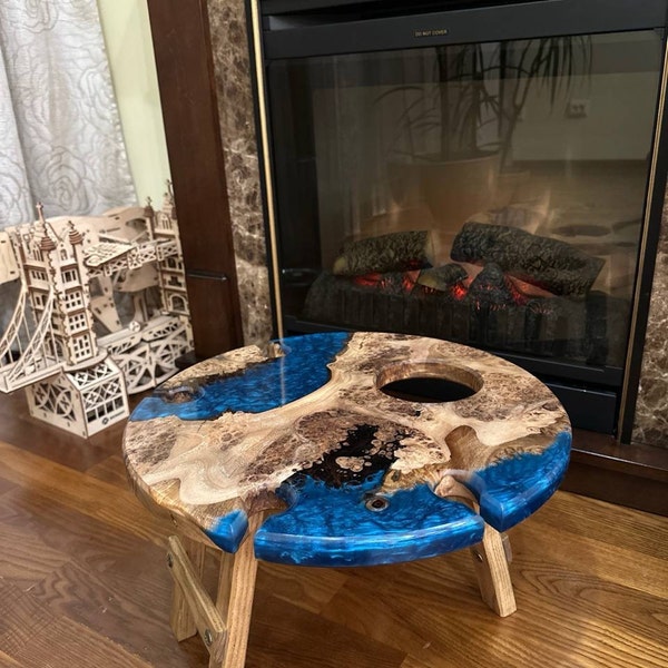 Wine Cork Epoxy Resin Coffee Table: Handmade Art Deco Accent - Etsy
