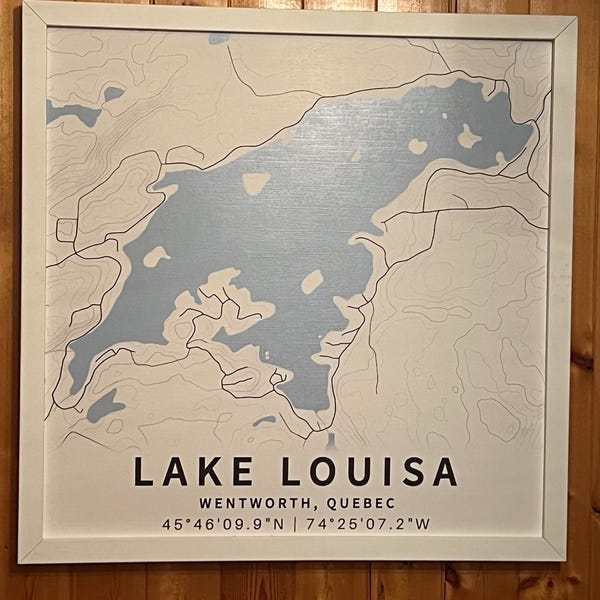 Custom Lake Map Print, Lake House Art - Digital Download \ Lake Poster ...