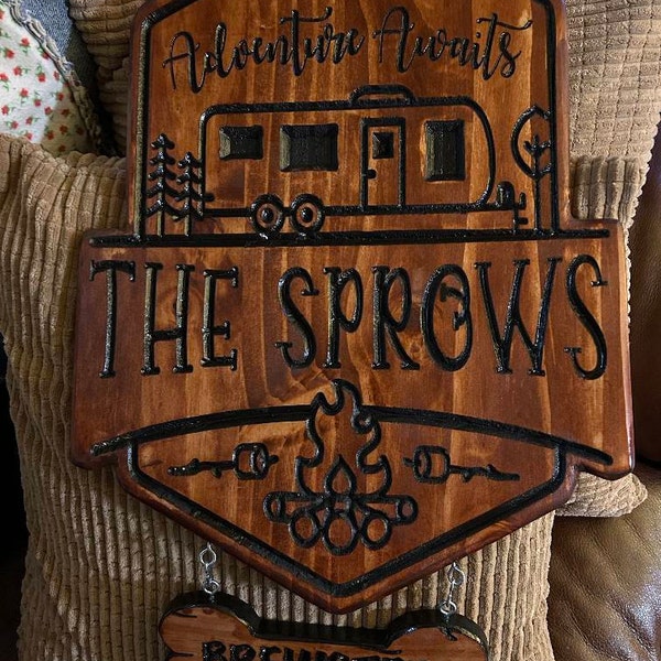 Camper Sign, RV Sign, Engraved Rv Sign, Campsite Flag, RV Flag Hanging ...