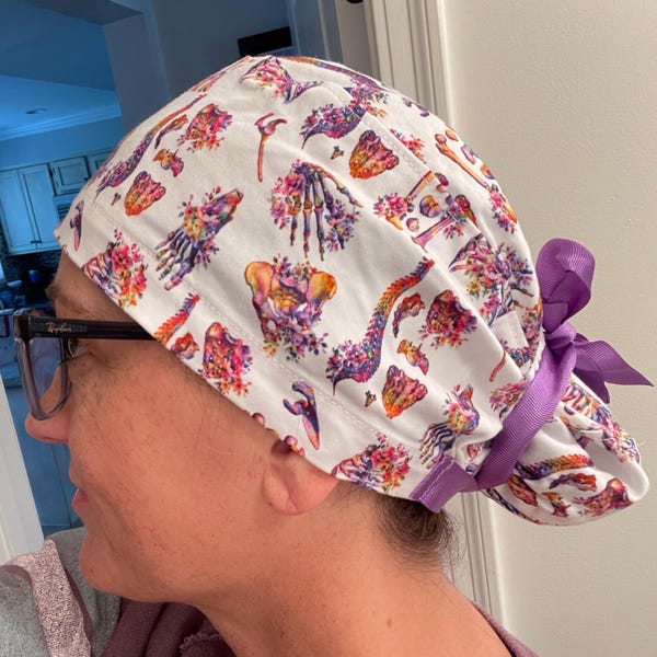 Face-lift Markings Scrub Cap, Plastic Surgeon Hat, Cosmetic Surgery ...
