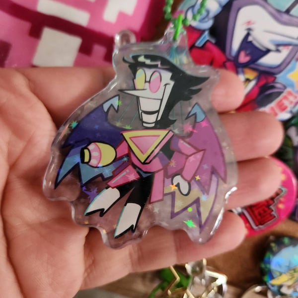 Spamton NEO Deltarune Holographic Keychain - Acrylic and Epoxy Charm 2. ...