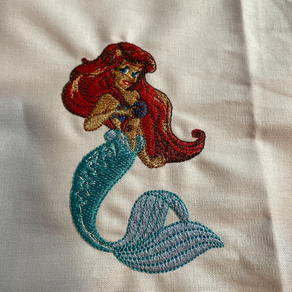 The Little Mermaid Ariel Embroidery Design, Ariel Machine Embroidery ...