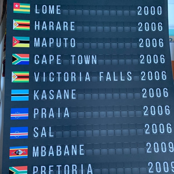Airport Flight Board With Flags, Printed Version - Frame Not Included ...