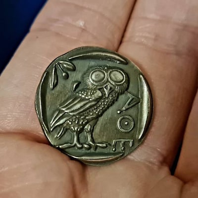 Ancient Greek Silver Athenian Tetradrachm Coin 450BC. Owl of Athena ...