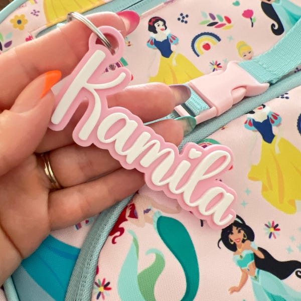 Personalized Name Keychain, Kids Backpack Tag, Water Bottle Name ...