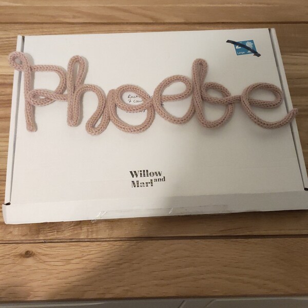 Knitted Names and Words Wool Wire Words Personalised Wall Decor Signs ...