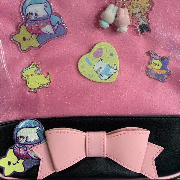 Astro Birb Kawaii Enamel Pin | Pastel Space Budgie Parakeet Enamel Pin ...