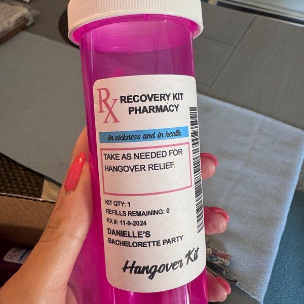 Silver Holographic in Sickness and in Health Hangover Kits Recovery Kit ...