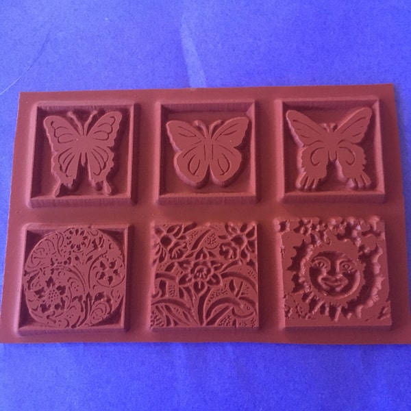 VULCANIZED RED RUBBER 9 Collage Designs, Deep Etched, Journals, Clay ...