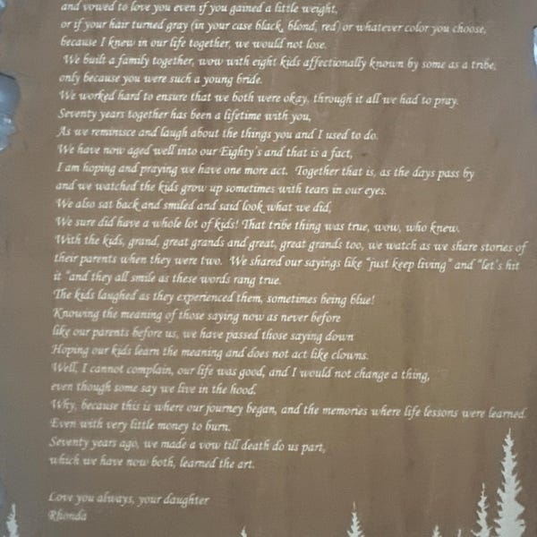 Engraved Maple Poem - Custom Love Letter - Personalized Wood Engraved ...