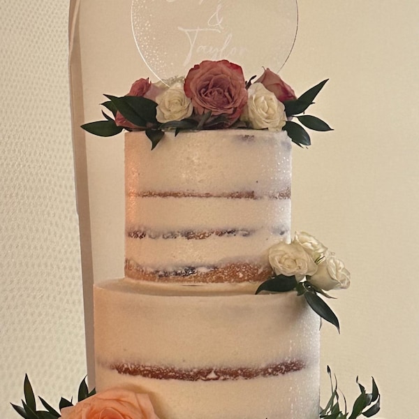 Personalized Cake Topper, Custom Cake Topper, Engraved Clear Acrylic ...