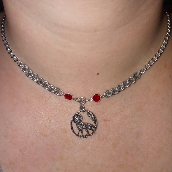 Howling Wolf Collar. Primal Prey Collar, Wolf Alpha Necklace for Woman ...