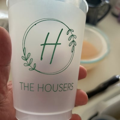 Custom Initials Wedding Frosted Cups, Personalized Wedding Frosted Cups ...