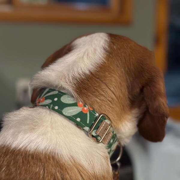 Orange and White Checkered Dog Collar, Martingale or Flat Collar, Dog ...