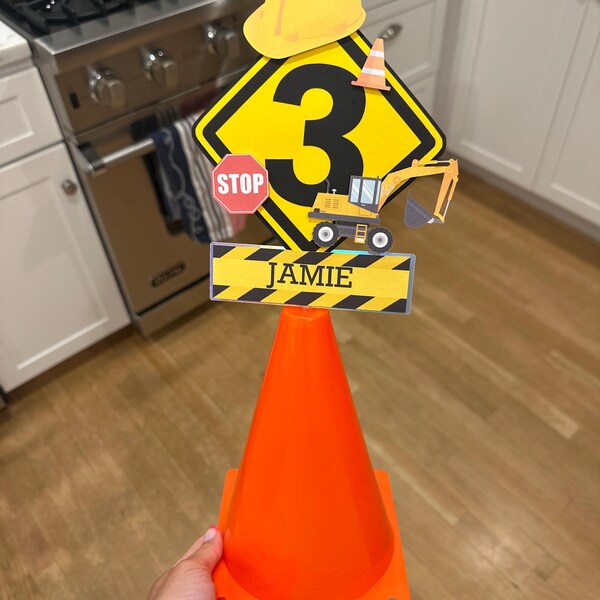 Construction 3D Letter, Construction Party Decor, Excavator 3D Number ...