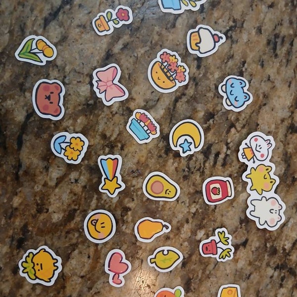 Mystery Grab Bag of 25 Small Diecut Stickers | Water Bottle Laptop ...