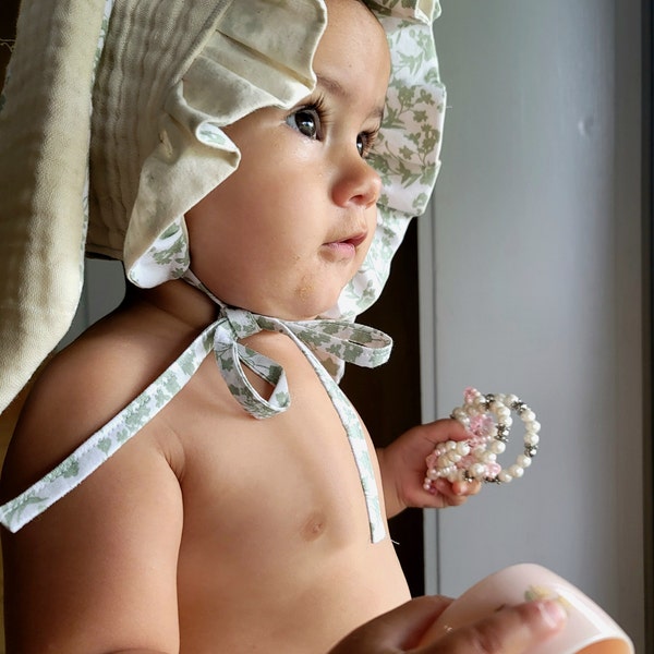 Ruffle Bonnet Pattern, Bonnet PDF Baby Bonnet Pattern, Frill Bonnet ...