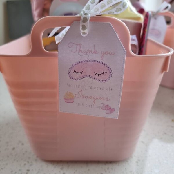 Pajama Party Favor Tags, Printable Slumber Party Thank You, Slumber ...