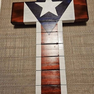 American Flag Styled Cross (horizontal Union) - Etsy