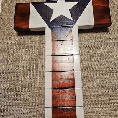 American Flag Styled Cross horizontal Union - Etsy
