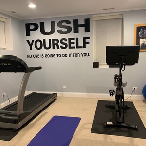 Wall Decal, Push Yourself, Gym Decal, Workout Decal, Fitness Decal ...