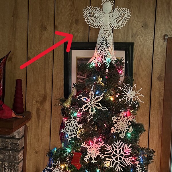 Large 12" Christmas Angel Tree Topper, Ornament, Décor, Gift; Bridal ...