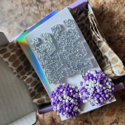 Custom Team Acrylic Seed Bead Earrings Game Day Earrings Go - Etsy