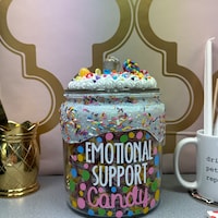 Personalized Funny Glass Candy Jar for Emotional Support, Custom Office ...