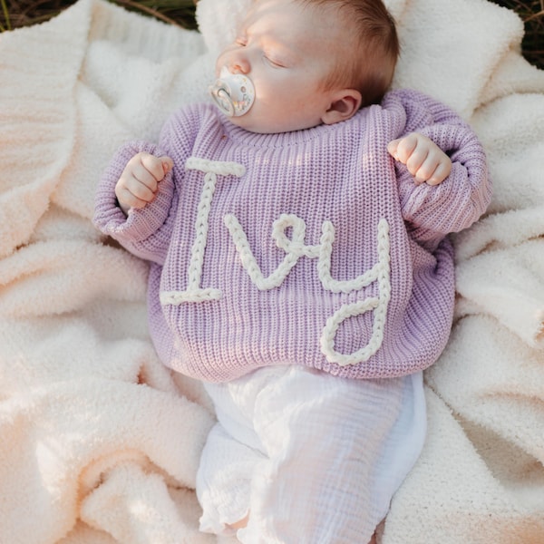Personalized Baby Name Sweater,baby Knit Sweater With Name,newborn ...