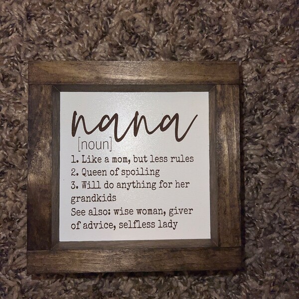 Grandma Definition - Nana Definition Sign - Mothers Day Gift - Grandma ...