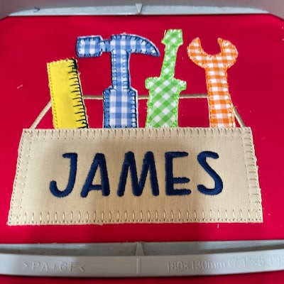 Tool Box Blanket Stitch Applique Embroidery Design, Tool Box With Ruler ...