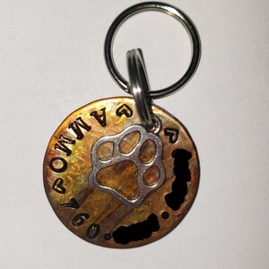 Pet ID Tag//large Dog Tag//tag for Large Dog//custom Pet ID Tag//patine ...