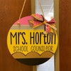 Personalized Back to School Classroom Door Wood Sign/ Customized Pencil ...