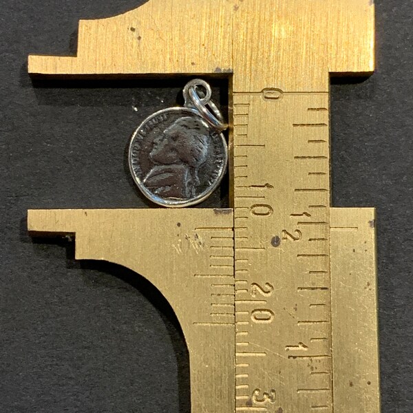 Tiny Silver Jefferson Nickel Necklace - Sterling Silver Jefferson ...