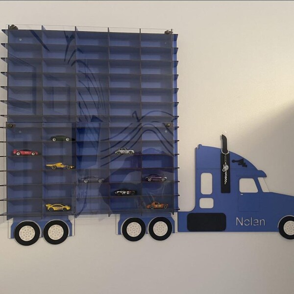 Natural Wooden Monster Truck Storage, Monster Truck Display Case ...