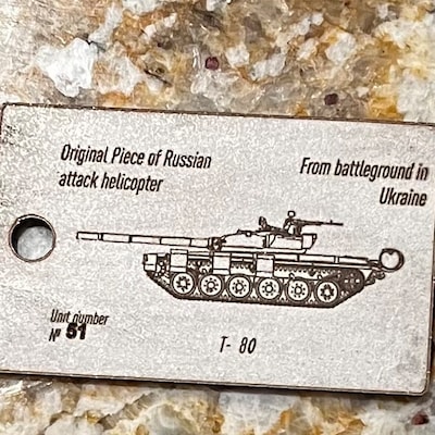 Mini Token-tag of Russian Combat Tank Made of Burned Amor T 90 From ...