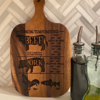 Cooking Temperature Chart Kitchen Guide for Laser Including Glowforge ...