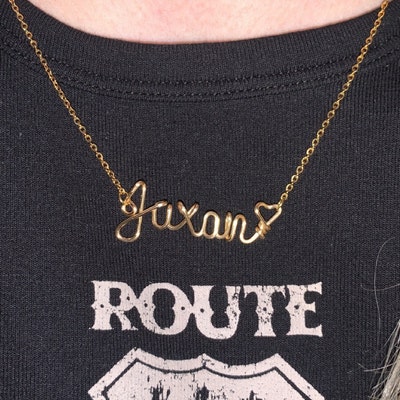 Wire Name Necklace Gold ,custom Necklace, Gold Name Necklace ...